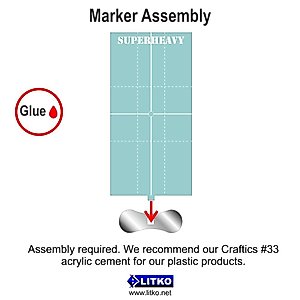LITKO Practical Line of Sight Marker Set Compatible with Battletech, Transparent Light Blue (4)