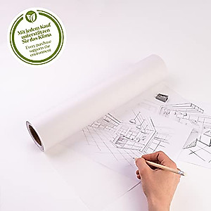 Tritart White Tracing Paper Roll 16 inch x 164 feet - 50 g/m² Sewing Pattern Paper for Ink, Pencil & Markers - Trace Paper for Sewing&Dressmaking - Sketch & Drafting Paper roll - Sewing Tracing Paper