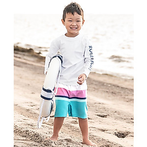 RUGGEDBUTTS® Baby/Toddler Boys White Long Sleeve Rash Guard - 18-24m