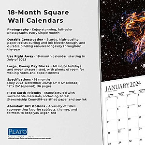 NASA Explore the Universe | 2024 12 x 24 Inch 18 Months Monthly Square Wall Calendar | Foil Stamped Cover | July 2023 - December 2024 | Plato | Space Cosmos Inspiration
