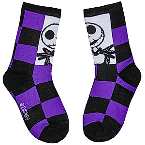 Bioworld The Nightmare Before Christmas Kids Jack Skellington and Zero Crew Socks 2 Pair