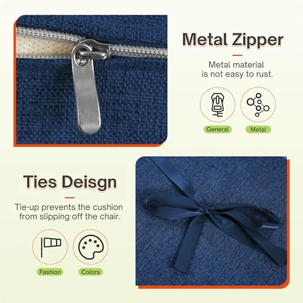 RULAER 30×14×2.5inch Bench Cushions,Blue Non-Slip Seat Cushions for Patio Furniture,70D Thickened Foam Indoor/Outdoor Bay Window Cushion