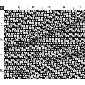 Spoonflower Fabric - F Word Curse Words Swear Profanity Adult Mature Block Text Black and Printed on Petal Signature Cotton Fabric Fat Quarter - Sewing Quilting Apparel Crafts Decor