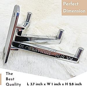 GL Creations Coat Hanger Wall Hooks | Towel Hooks Hanger for Bathroom | Stainless Steel Towel Hook | Folding Hooks for Wall ‎3.7 x 0.98 x 2.7