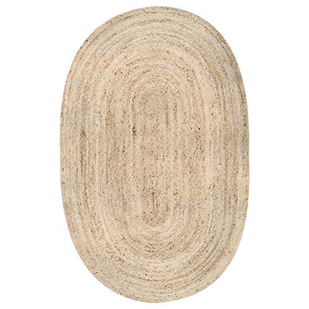 nuLOOM Rigo Hand Woven Farmhouse Jute Area Rug, 4' x 6' Oval, Natural