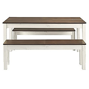 Furniture Dash Wood Bench White Distressed