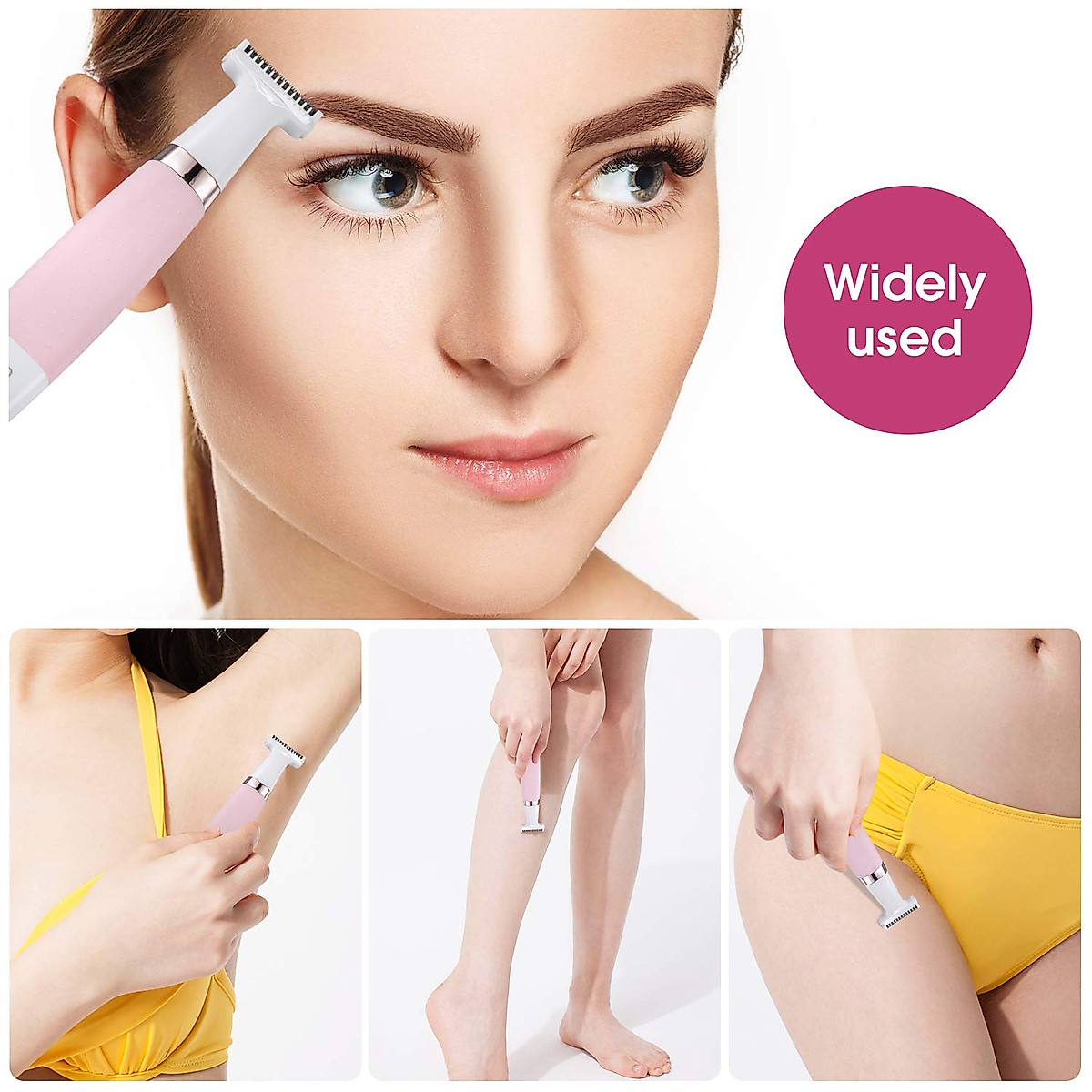 Bikini Trimmer Lady Shaver Electric Women Shaver USB Rechargeable Eyebrow Trimmer Portable Design Cordless Electric Razor for Women Lady Hair Removal for Face Body