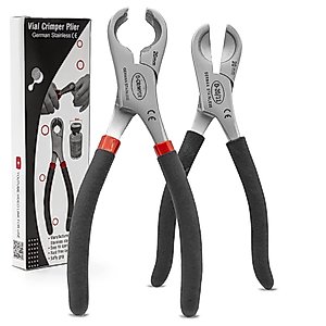 Scientific Labwares Vial Decapper and Crimper Pliers Set- Perfect for Decapping and Sealing 11mm and 20mm Vials and Bottles (13mm/20mm Decapper, 20mm Crimper)
