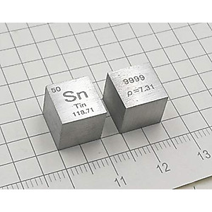10mm Tin Metal Cube 99.9% Pure for Element Collection Lab Experiment Material Hobbies Substance Block Display