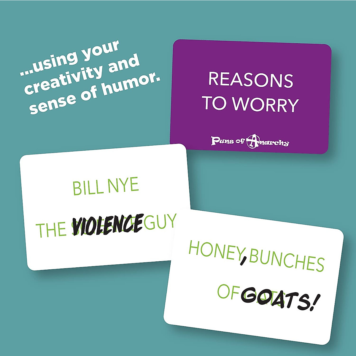 Puns of Anarchy - The Outrageous Pun-Making Game - No Bands, Movies, or Famous Things are Safe from Becoming Hilarious Wordplay Game for Creative People