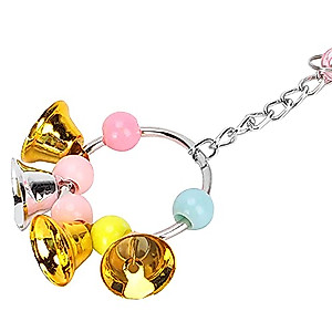 Bird Parrot Toys Hanging Bell, Parrot Hanging Swing Bells for Parakeets, Hanging Bell Birds Cage Toys for Cockatiels Conures