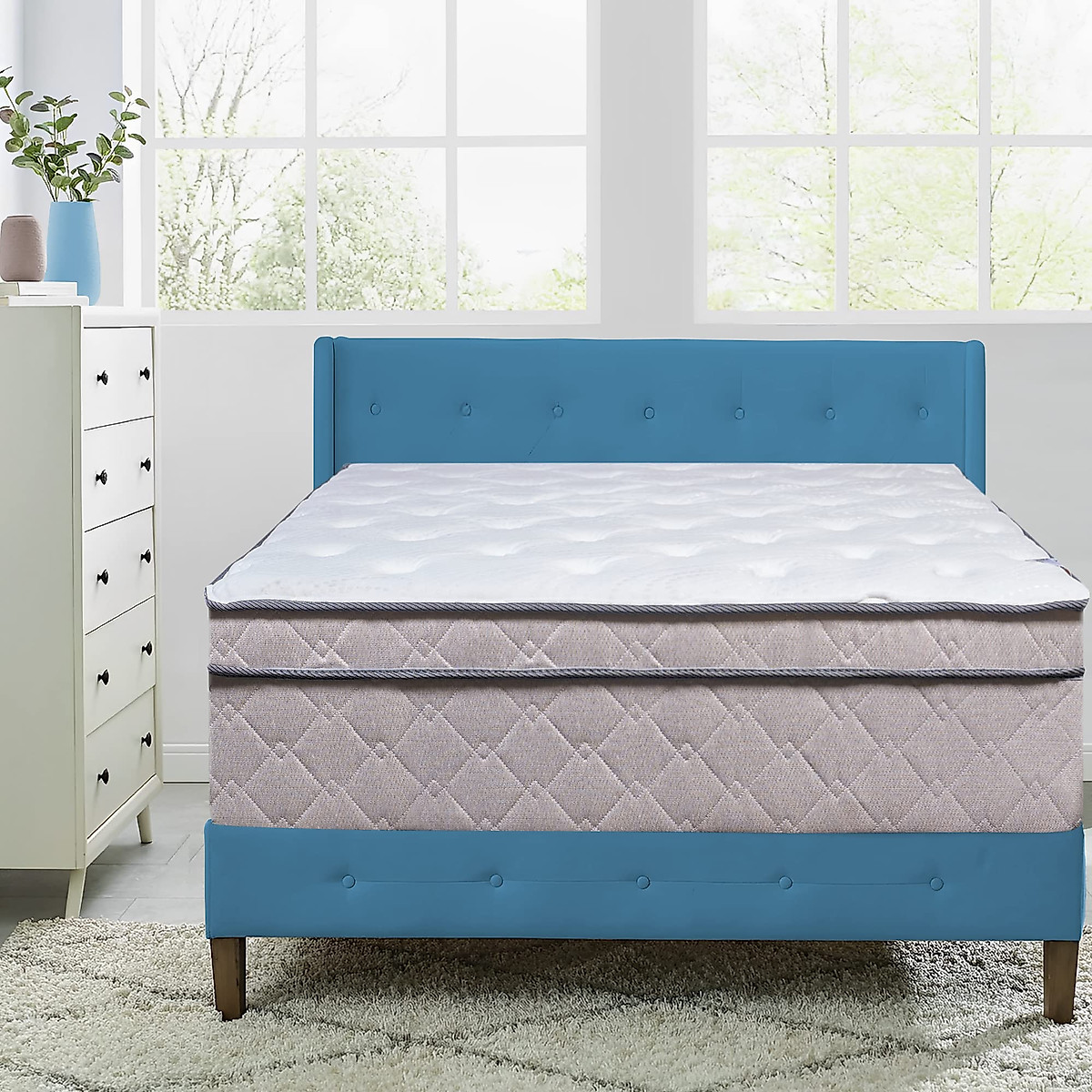 Greaton 13" Extra Plush Bed Mattress, Comfortable Supportive Eurotop Foam Encased Mattresses for Better Body Posture and Positioning, Relieves Pain and Aches, King