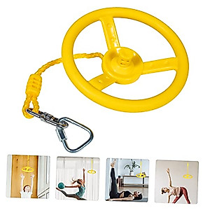 FELTECHELECTR Ninja Wheel Swing for Toddler Fitness Accessories Swing Accessories Heavy Swing Sets for Backyard Steering Wheel Swing Kids Exercise Equipment Exercise Swing Ring Swing Gym Ring