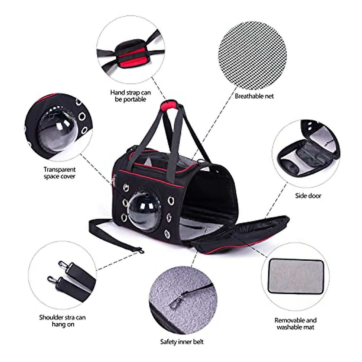 Mfox Pet Carrier Airline Approved, Cat Carriers for Medium Cats Small Cats, Soft Dog Carriers for Small Dogs Medium Dogs, TSA Approved Pet Carrier for Cats Dogs of 15 Lbs, Puppy Carrier