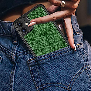 iPhone 11 Wallet Case, ZVE iPhone 11 Case with Credit Card Holder Slot Protective Shockproof Pocket Wallet Case Handbag Slim Leather Case for Apple iPhone 11,6.1 inch - Dard Green