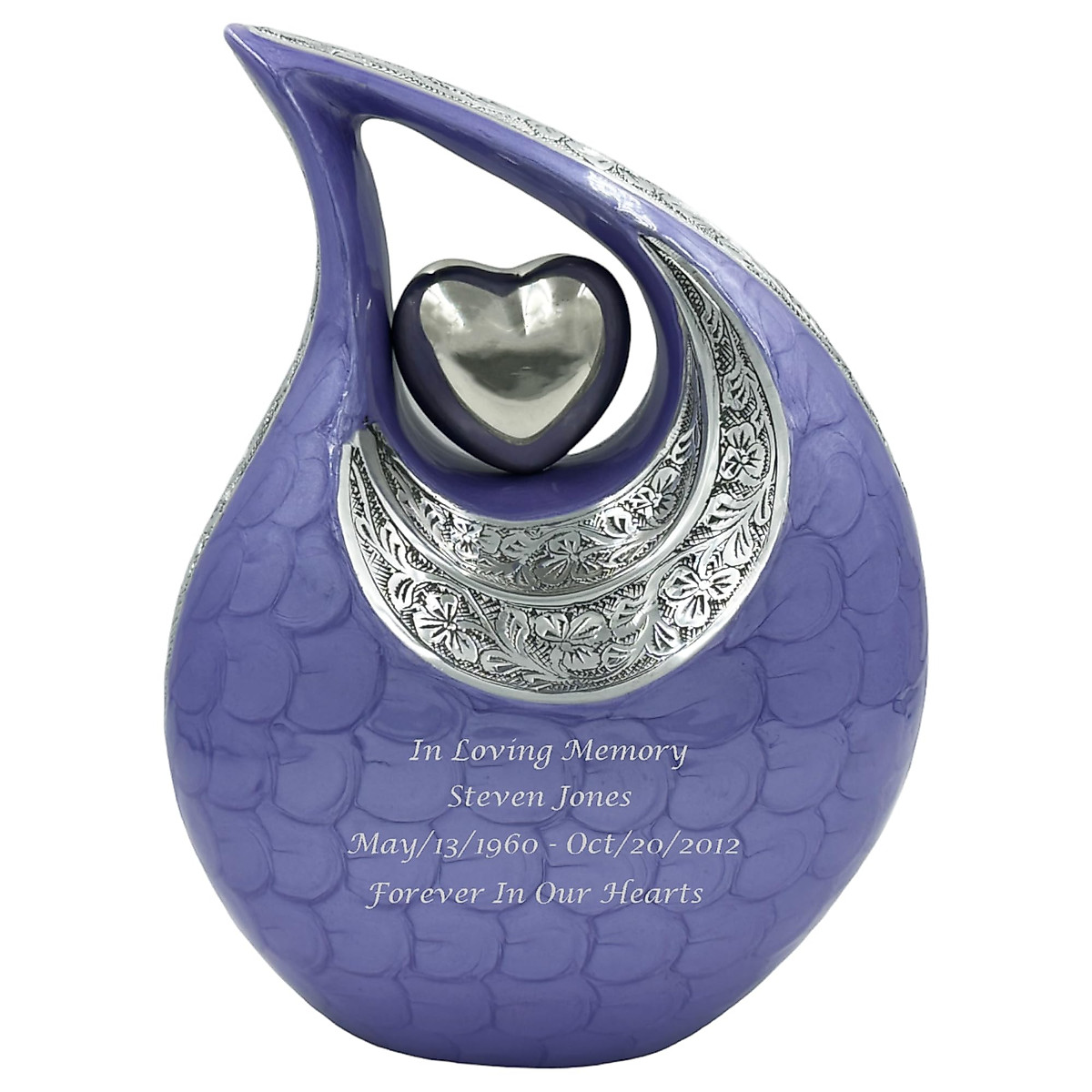 Purple Cremation Urn - Personalized Urn - Cremation Urn with Velvet Bag - Memorial Urn - Funeral Urn - Burial Urn - Urns for Human Ashes