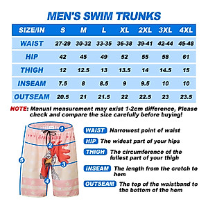 Yhjoxlp Mens Swim Trunks for Men, Cock USA Flag Mens Board Shorts Swimwear Bathing Suit with Mesh Lining, Funny Hawaii Quick Dry Beach Shorts for Men Swimming Trunks, Large