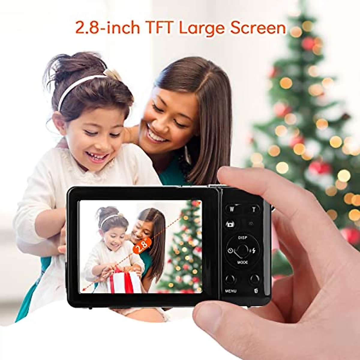 Digital Camera for Photography, FHD 1080P 20MP Point and Shoot Camera with 2.8" TFT LCD, Compact Rechargeable Vlogging Cameras for Kids,Beginner,Students,Teens,Elders (Red)