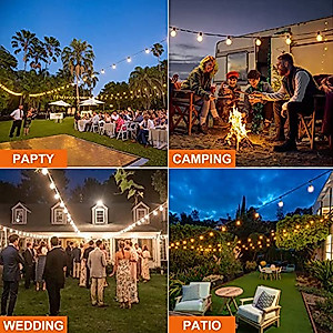 YOYONACY Solar String Lights Outdoor - 100FT Solar Patio Lights with Shatterproof G40 LED Bulbs, 4 Light Modes Waterproof Solar Powered Hanging Lights for Backyard Bistro Garden Camping Party