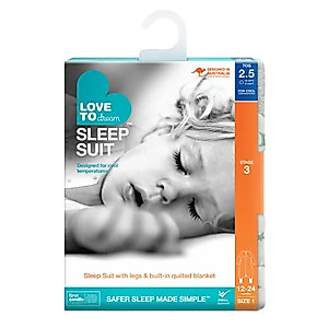 Love to Dream Warm Baby Sleep Suit (12-24 Mo), Super Soft Temp Regulating Sleeping Sack, 2.5TOG Warm Wearable Blanket, Olive