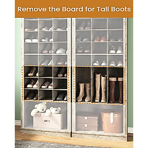 Hzuaneri 11-Tier Shoe Storage Cabinet, Free Standing Closet Organizers and Storage with 31 Open Cubbie, Space Saving Shoe Rack for Entryway, Bedroom, Greige SR02005B