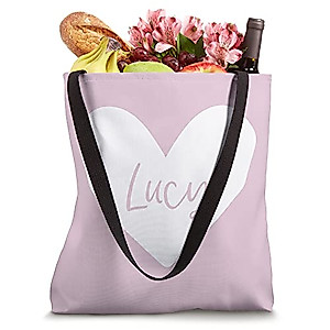 Lucy Pink Name Heart Love Woman Girl Friend Personalized Tote Bag