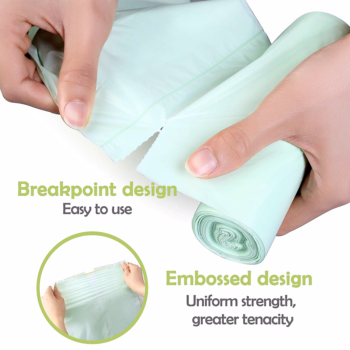 8 Gallon Trash Bags Medium Garbage Bags, Extra Strong Trash-Can-Liner for Bathroom Kitchen Office (120 Counts, 30 Liter, Green)