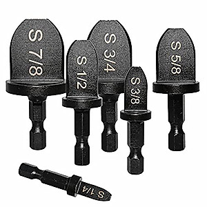 Yu&Yang HVAC Repairing Set Air Conditioner Copper Tube Expander Swaging Tool Manual Copper Pipe Swage Too Expander Drill Bit Soft Copper tubing Tool bit with 1/4''， 3/8''，1/2''， 5/8''，3/4''，7/8''Bits