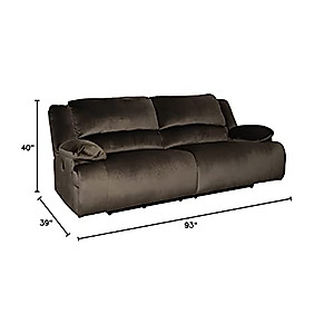 Signature Design by Ashley Contemporary 2 Seat Reclining 1, Power Sofa, Dark Brown