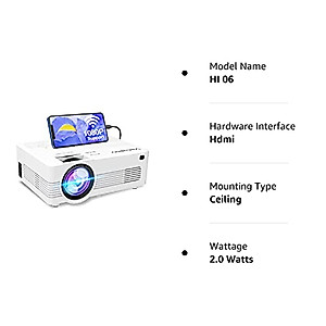 [WiFi Projector] XRPrime 7500Lumens Mini Projector, Full HD 1080P 200'' Display Supported, Compatible with Smartphones, TV Stick, Video Games, DVD Player, HDMI/AV/VGA/USB for Outdoor Movies, HI-06