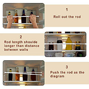 4pcs Rv Refrigerator Bars, Adjustable Rv Fridge Tension Bars Extendable to 15.8-27.6in Metal Rv Fridge Bars for Holding Food Drinks Rv Refrigerator Accessories