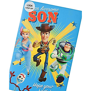 Son Birthday Card - Birthday Card for Son - Kids Birthday Card - Toy Story 4 Card - Disney Birthday Card - Giftcard for Kids - Toy Story Birthday Gifts