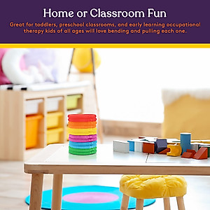 Special Supplies 30-Pack Mini Fun Pull and Pop Fun Tubes Mini for Kids Stretch, Bend, Build, and Connect Toy, Provide Tactile and Auditory Sensory Play, Reusable Storage Container, Colorful