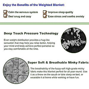 DANDMLLC Weighted Blanket, 10 lbs Wearable Blanket Hoodie, Bead Filled Weighted Hoodie Helps Sleep, Heavy Blanket with Pocket for Bed, Machine Washable Oversized Poncho for Adults
