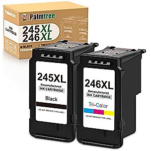 Palmtree Compatible 245XL 246XL Ink Cartridge Black Color Combo Replacement for Canon 245 PG-245Xl CL-246Xl PG-243 CL-244 for Pixma MX490 MX492 MG3022 MG2522 MG2920 MG2420 MG2520 MG2922 TR4520 Printer