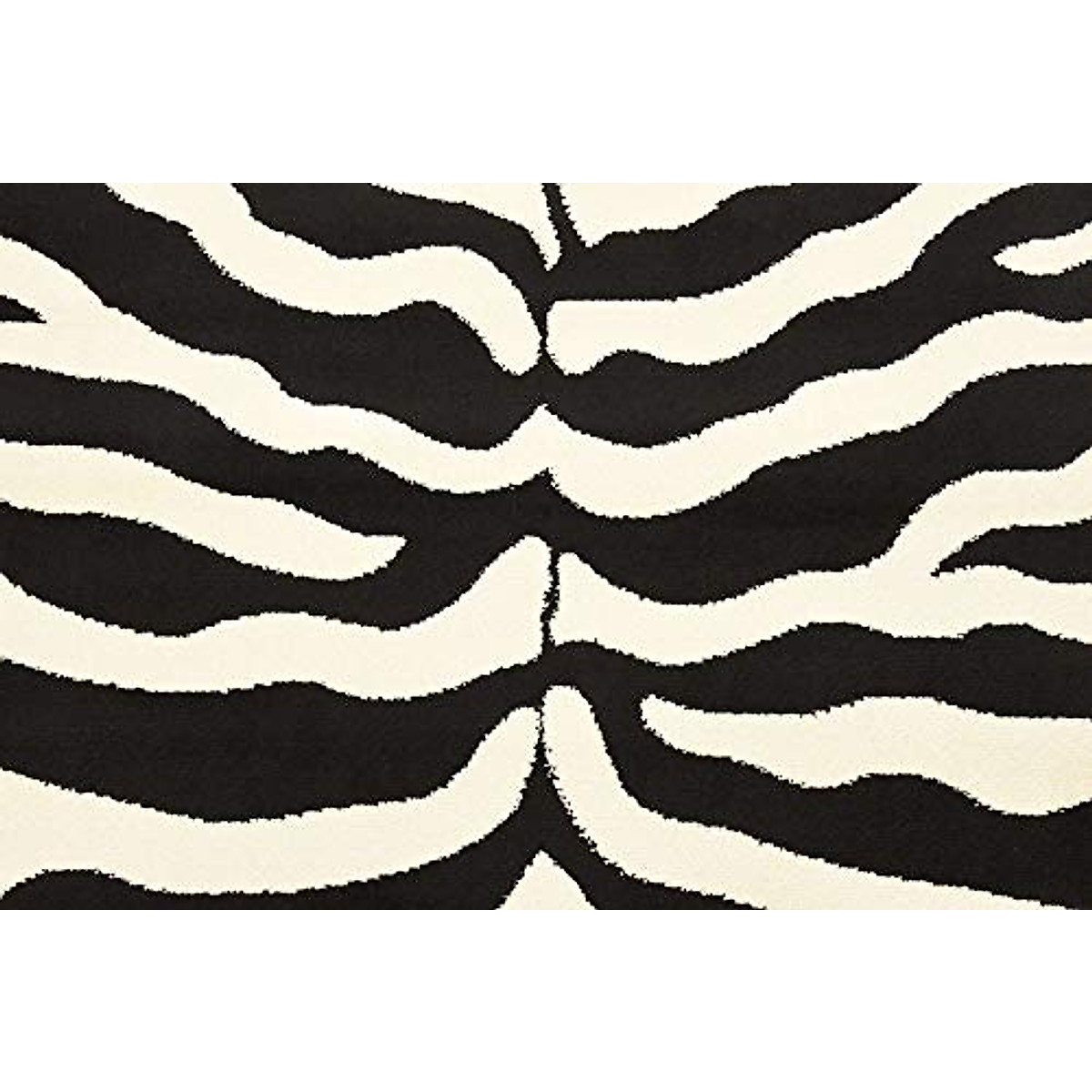 Unique Loom Wildlife Collection Animal Inspired with Zebra Design Area Rug, 5 x 8 ft, Black/Ivory