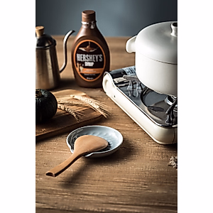 Ceramic Spoon Rest with Drip Tray for Multiple Utensils& Cooking Spoon Rest Spoon Holder for Stove Top, Gray