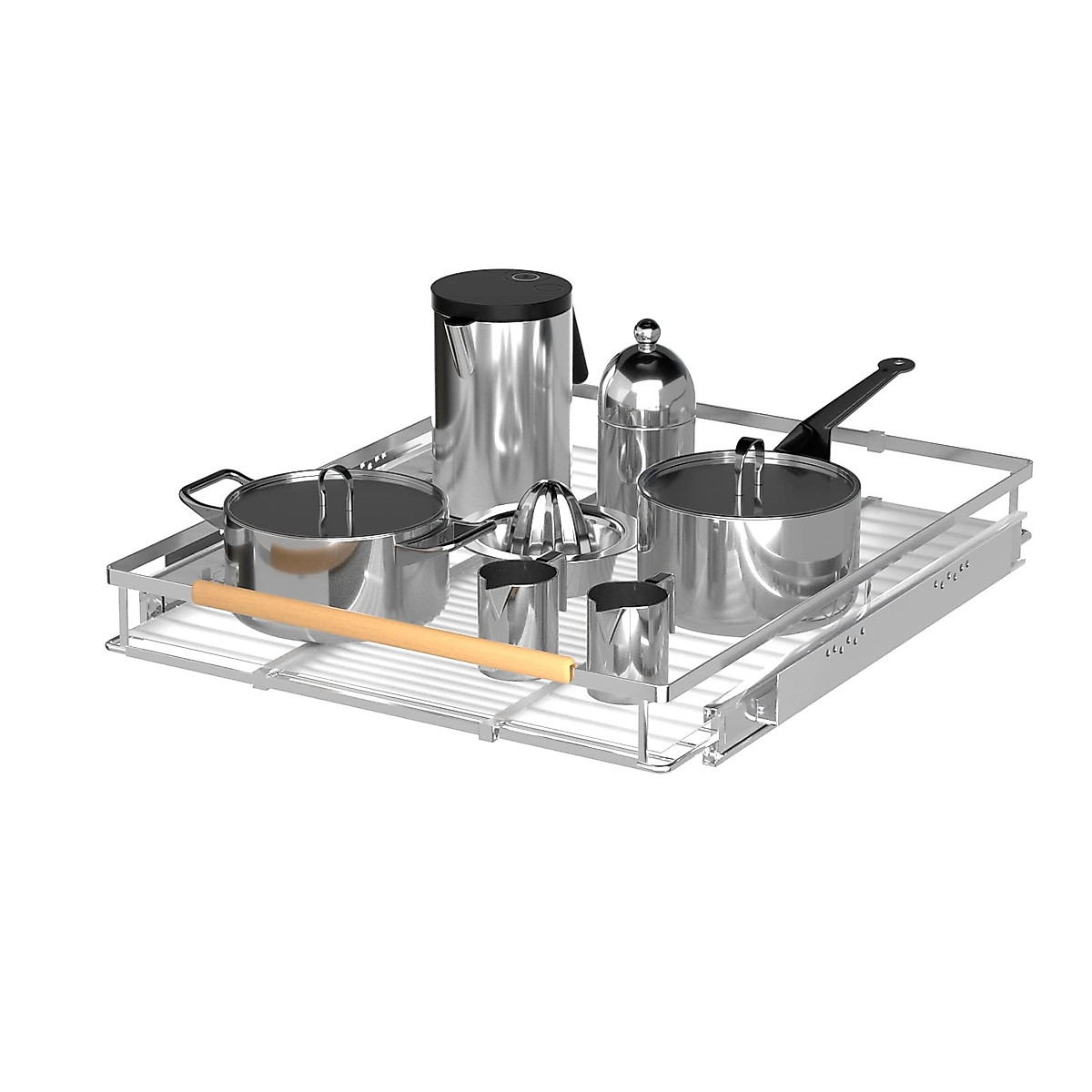 KIKIBRO Pull Out Drawer Cabinet Organizer, Expandable Slide Out Storage Shelves - Heavy Duty, Better Utilize Cabinets, Under Sink and Wardrobe, Opening Size Required 16.3"~26.3" 2 PACKS