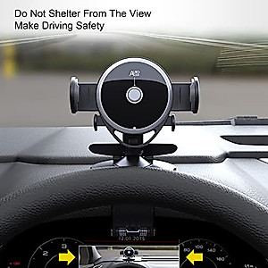 DOTAATDW Car Phone Holder, Car Dashboard Phone Holder, 360 Degree Rotation Car Phone Mount Universal Car Clip Mount Stand with Parking Number Plate Suitable for 4-6.5 ” Smartphone