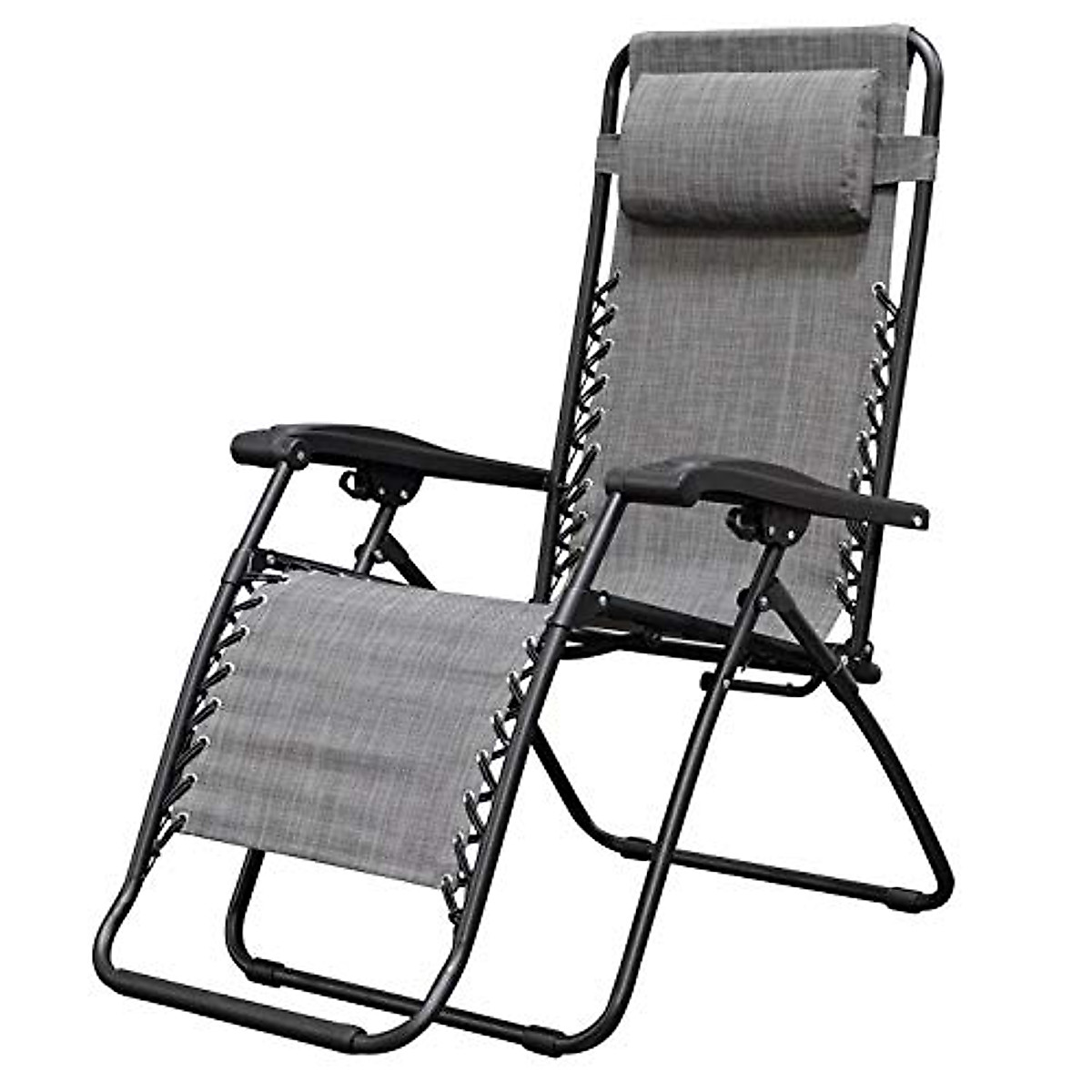 Caravan Canopy Infinity Zero Gravity Steel Frame Patio Deck Chair, Grey (Pair)