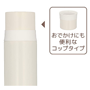 Thermos FFM-351 PRW Water Bottle, Stainless Steel Slim Bottle, Pearl White, 11.8 fl oz (350 ml)