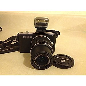 Olympus PEN E-PM1 12.3MP Interchangeable Camera with CMOS Sensor, 3-inch LCD and 14-42mm II Lens (Black) (Old Model)