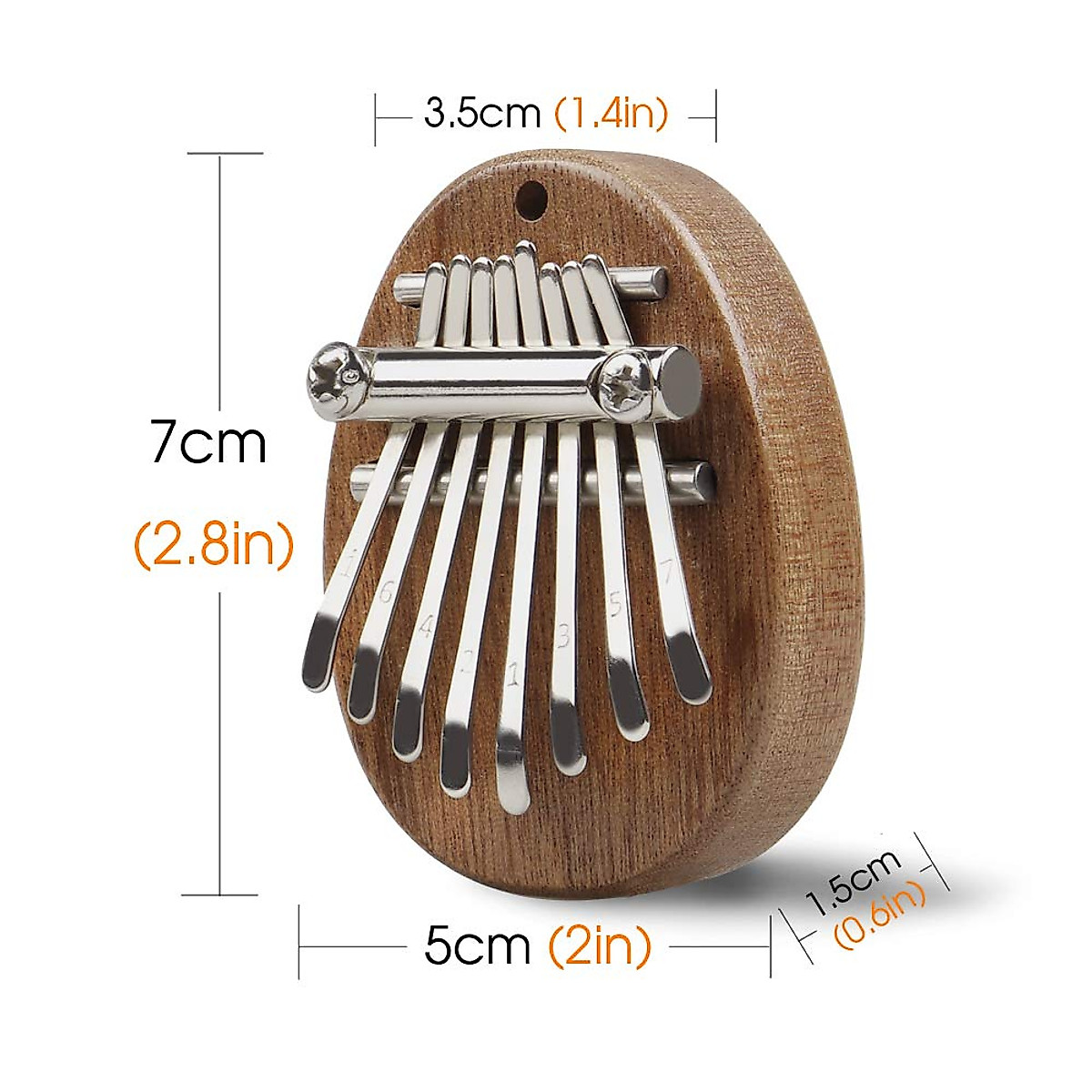 Mr.Power Cute Kalimba Marimba Portable Finger Thumb Piano for Beginners (8 Keys, Natural Wood)