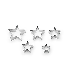 Fox Run Star Cookie Cutter Set, Set of 5, Silver