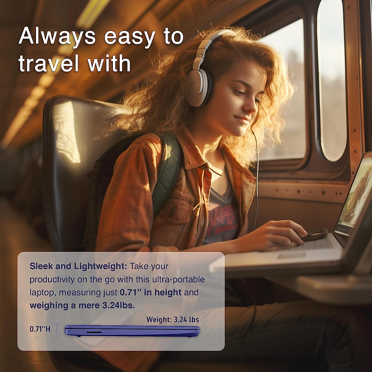 HP 2023 Stream Laptop, 14" Display, Intel Celeron N4120, 16GB RAM, 64GB eMMC + 256GB SD Card, Intel UHD Graphics 600, Wi-Fi, Bluetooth, Webcam, 1 Year Office 365, Windows 11 Home in S Mode, Blue