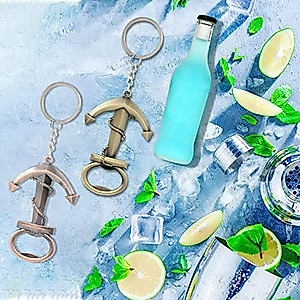 yueton 2PCS Boat Anchor Bottle Opener Keychain Alloy Novelty Creative Beer Wine Bottle Opener Party Favors Backpack Pendant