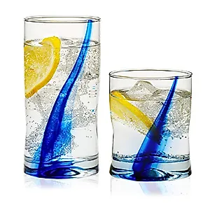 Libbey Blue Ribbon Impressions 16-Piece Tumbler and Rocks Glass Set