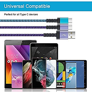 Samsung Type C Charger Cable Fast Charging USB C Android Phone Cord 6ft Compatible Samsung Galaxy S21 FE 5G/A13 /A03s/S23/S22 Ultra 5g/S22/S20,A53/A73/A33,Z Flip 4 3/Z Fold 4 3 5g,Moto G Stylus/Power