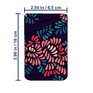 Diascia Pack of 2 - Cellphone Stick on Leather Cardholder ( Pastel Colored Stylized Peony Flowers Pattern Pattern ) ID Credit Card Pouch Wallet Pocket Sleeve
