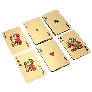 24K Cool Gold Playing Cards with Dollar Pattern Foil Poker Cards Luxury Waterproof Deck of Cards Gold Playing Cards Plastic